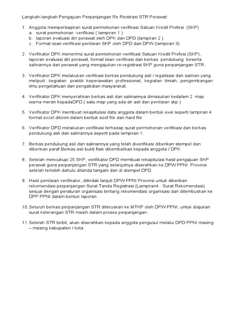 Proses Verifikasi Perpanjangan STR Perawat | PDF | Karier & Perkembangan