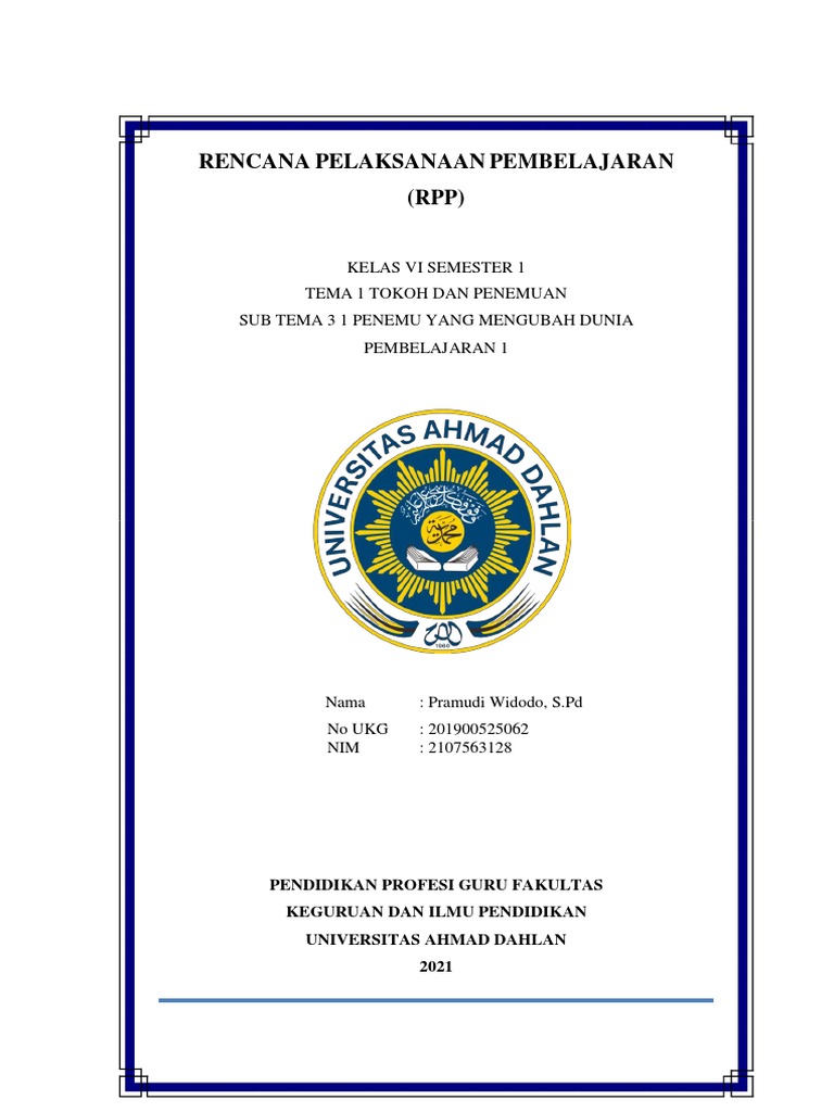 RPP PBL Tema 3 | PDF