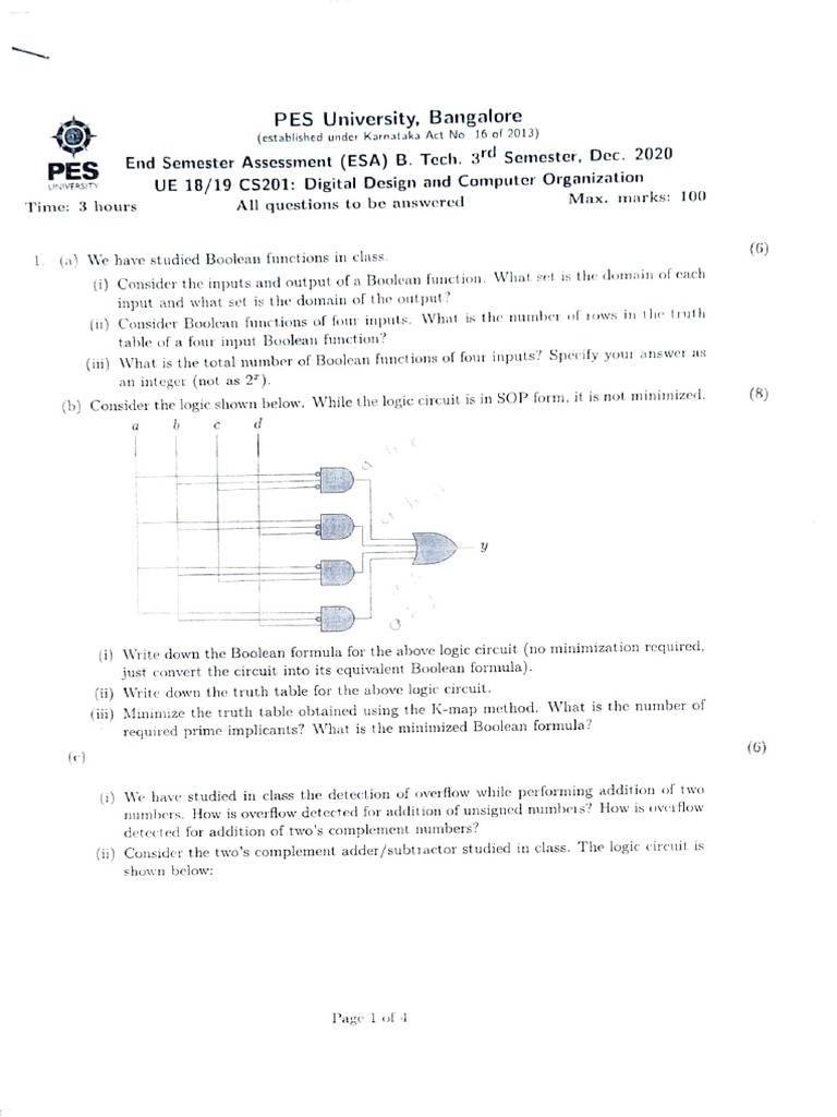 Ddco 2020 Esa QP | PDF | Teaching Mathematics | Boolean Algebra