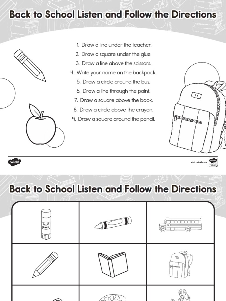 Back to School Activity Directions | PDF