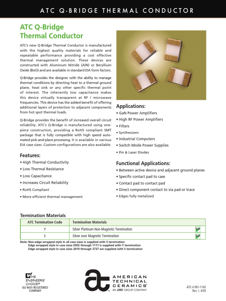 Atc Q-Bridge Thermal Conductor | PDF | Amplifier | Electronic Engineering