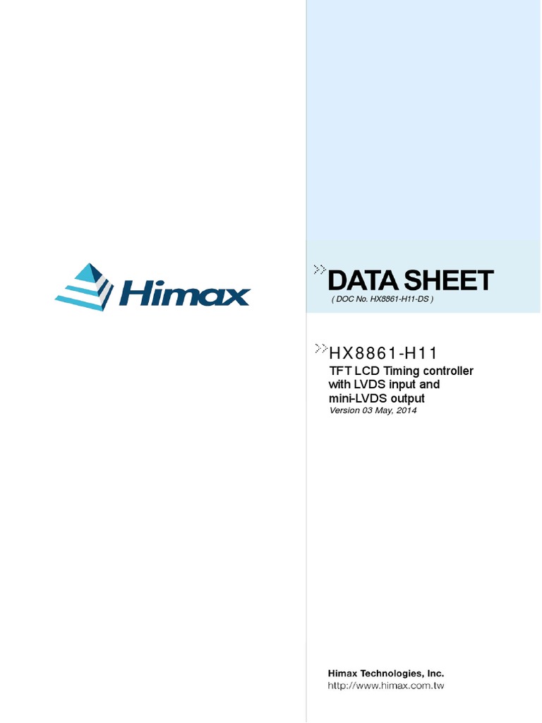 TFT LCD Timing Controller With LVDS Input and mini-LVDS Output | PDF ...