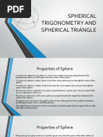 Spherical Trigonometry Concepts and Problems | PDF | Sphere | Trigonometry