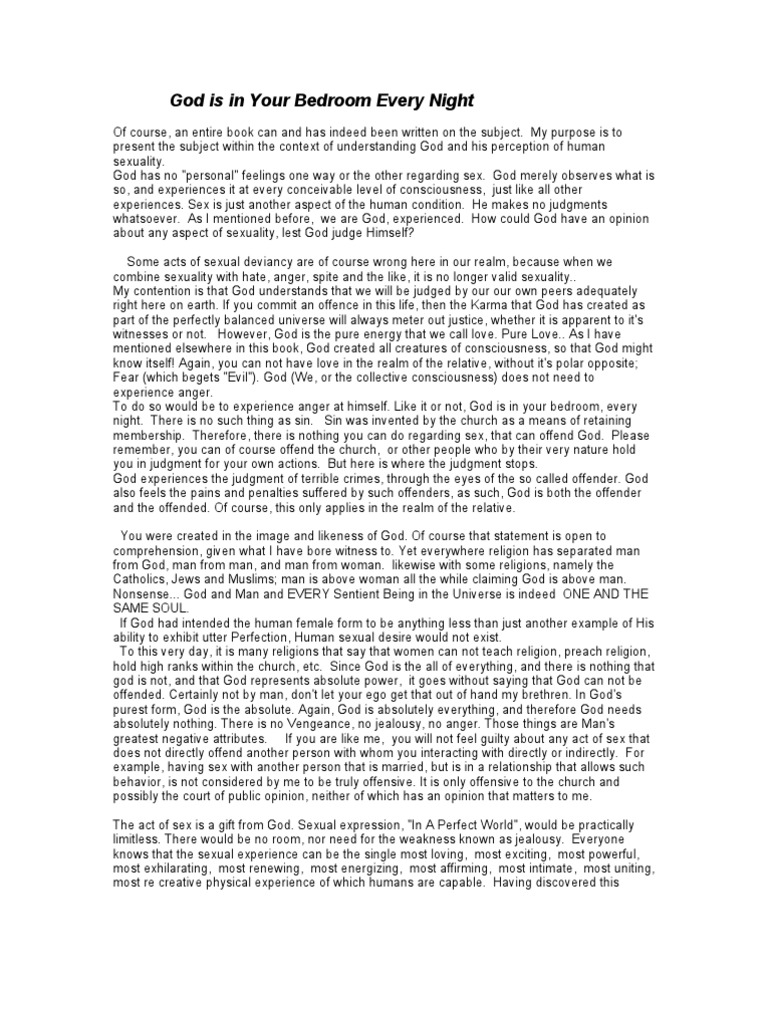 God and Sex | PDF | Sexual Intercourse | God