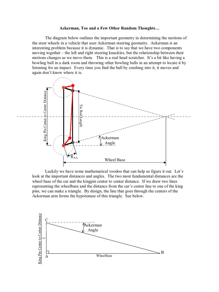 Ackermann Steering Geometry Overview | PDF | Triangle | Trigonometric ...