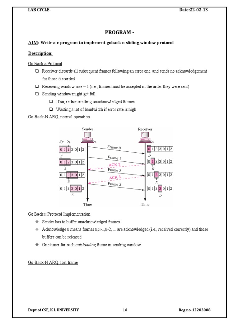 Program - : AIM: Write A C Program To Implement Goback N Sliding Window Protocol Description ...