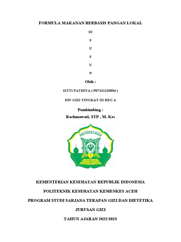 Formula Makanan Berbasis Pangan Lokal | PDF