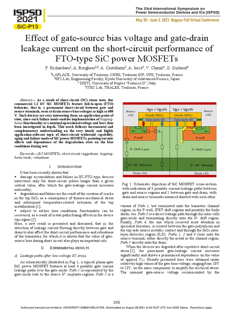 Effect of Gate Bias Conditions on Short-Circuit Performance and Failure ...