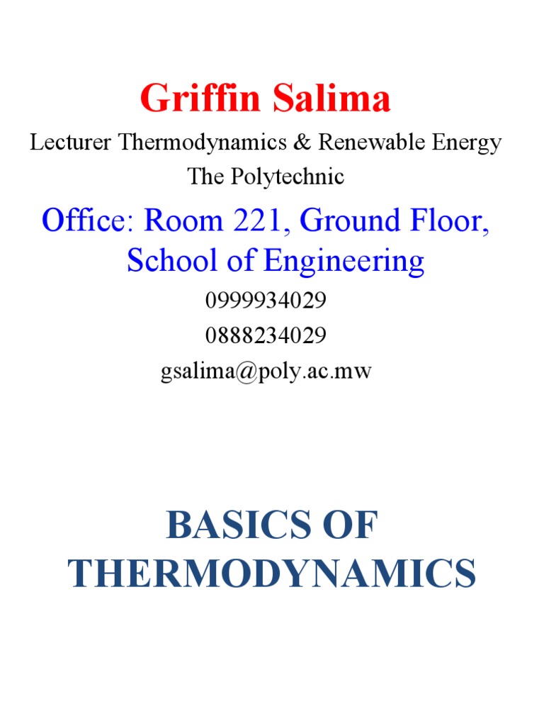 Basics of Thermodynamics: An Overview of Key Concepts and Principles ...