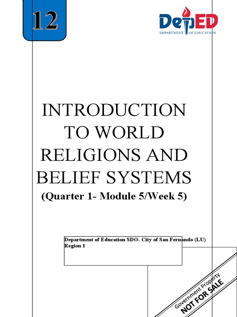 To World Religions and Belief Systems: (Quarter 1-Module 5/week 5 ...
