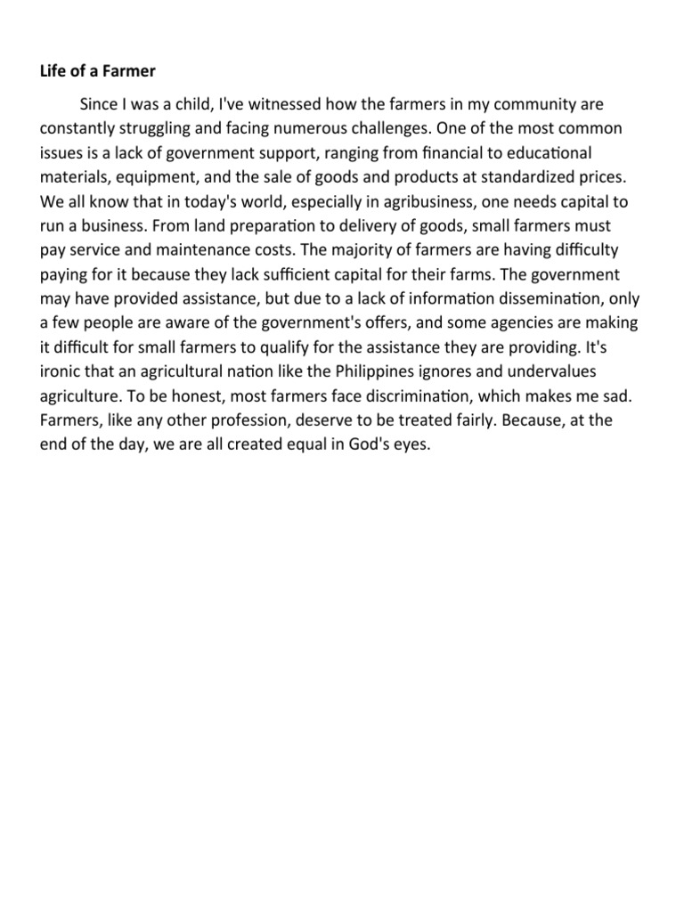 The Life of The Farmers | PDF | Farmer | Leadership