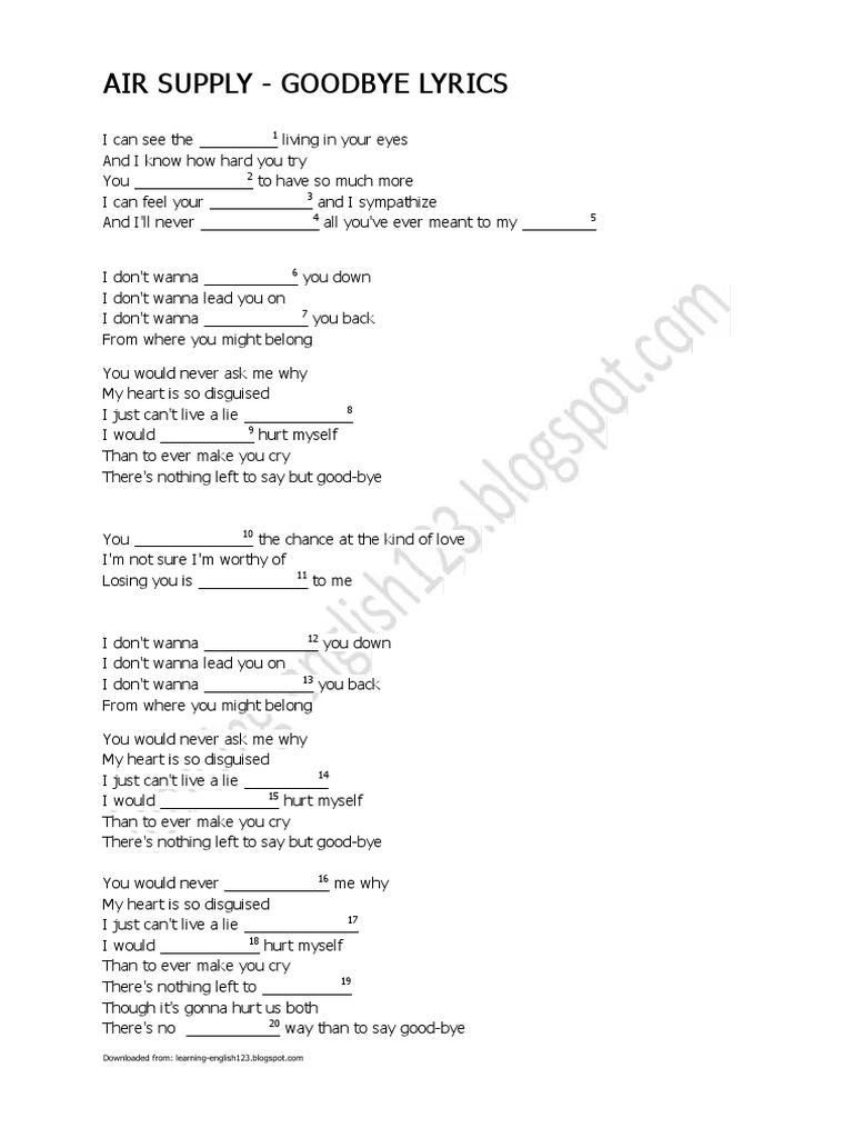 Missing Lyric Games | PDF