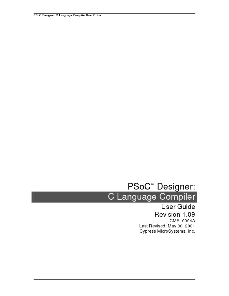 C Language Compiler Psoc Designer Pdf C Programming Language Library Computing