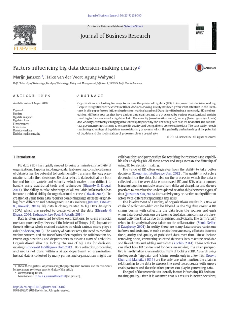 Factors Influencing Big Data Decision-Making Quality | PDF | Decision ...