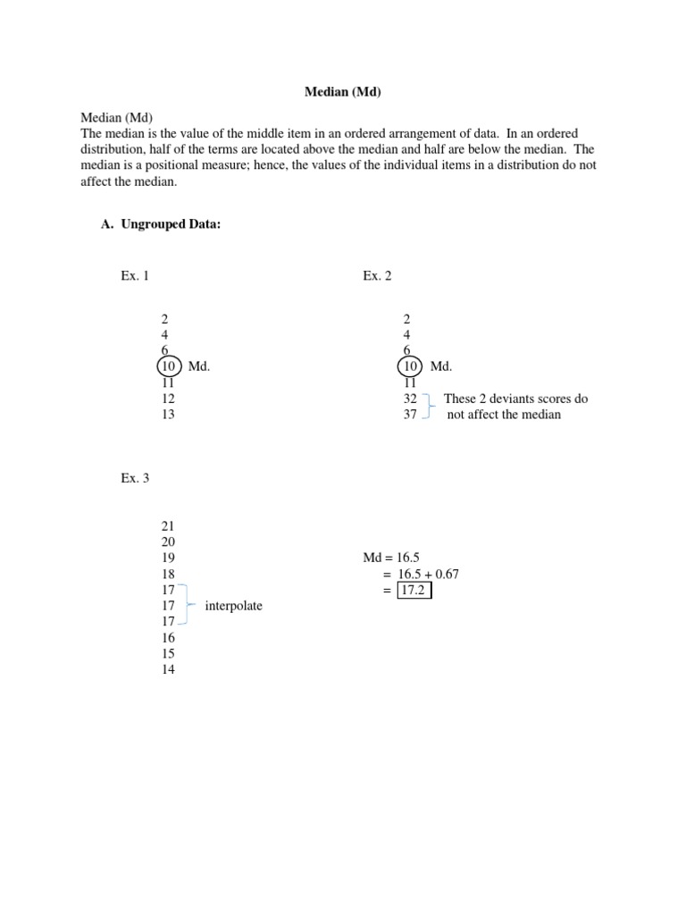Lesson 4 Median | PDF | Median | Mathematics