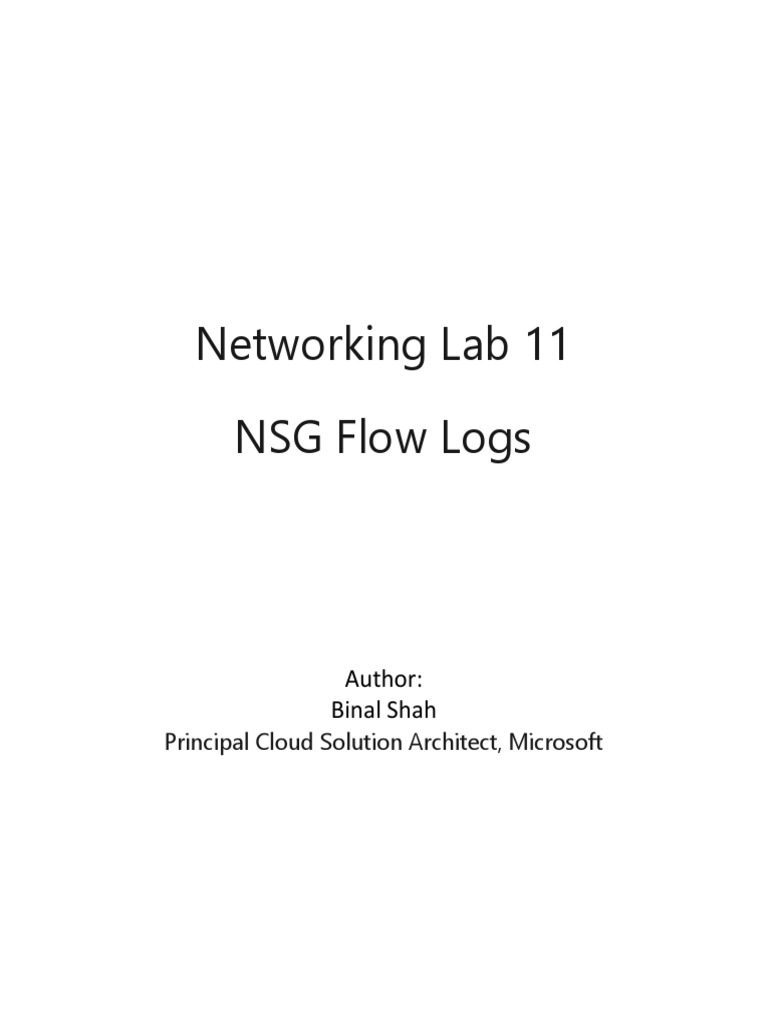 Lab 11 Network Watcher NSG Flow Logs | PDF | Transmission Control ...