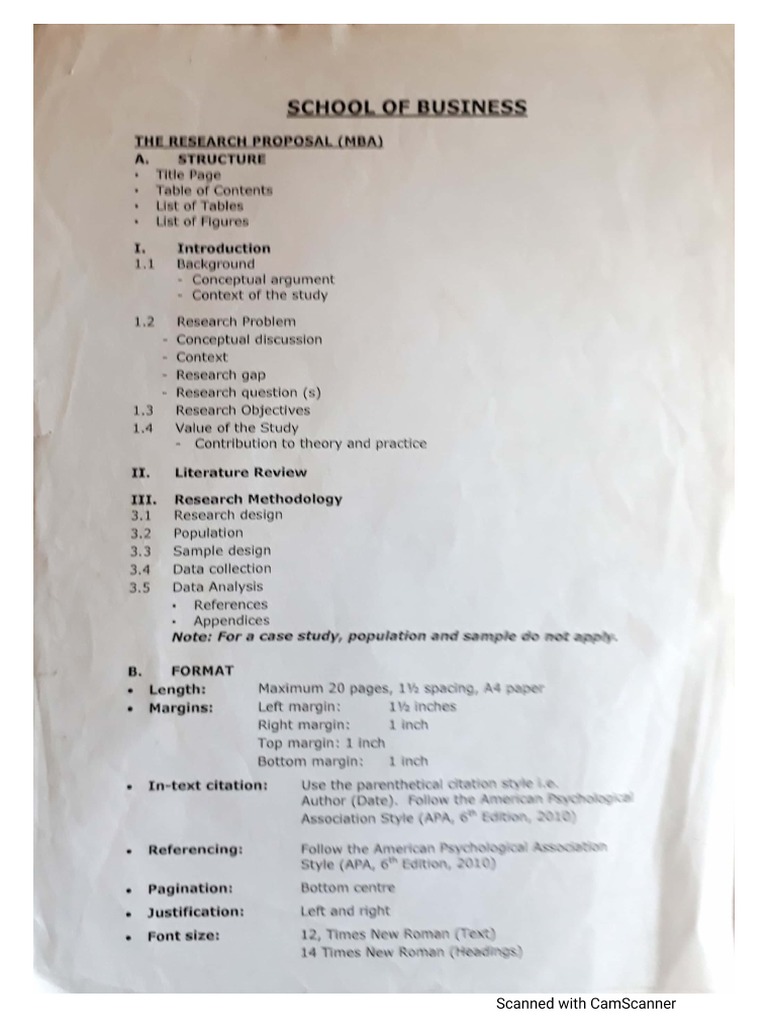 MBA Research Proposal Guide | PDF