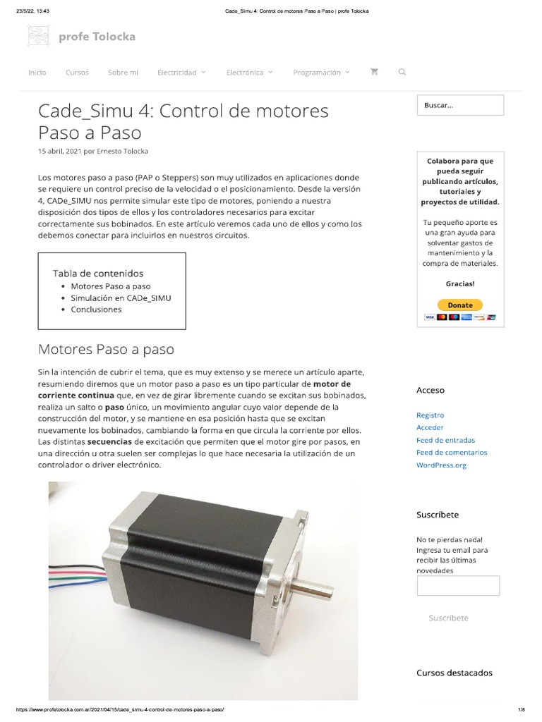 Cade - Simu 4 - Control de Motores Paso A Paso - Profe Tolocka | PDF