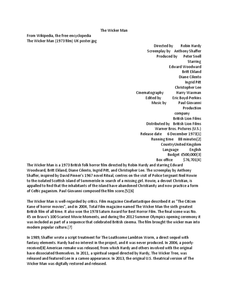 The Wicker Man | PDF