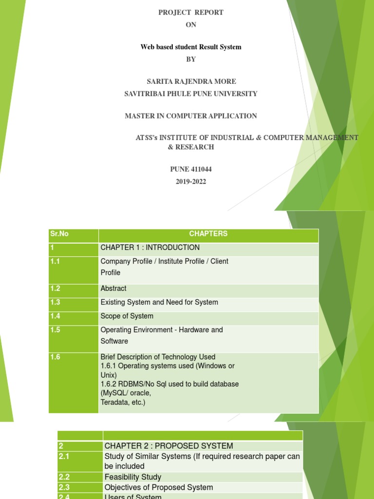 Project Report ON: Web Based Student Result System | PDF | Databases ...