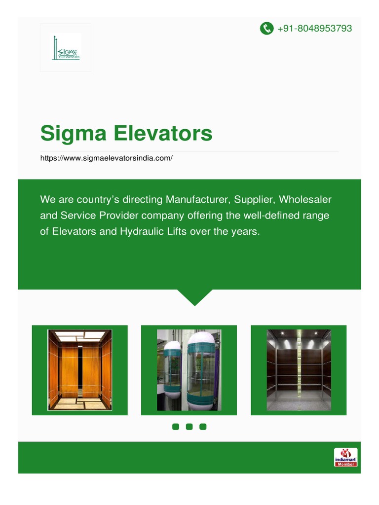 Sigma Elevators | PDF | Elevator | Manufactured Goods