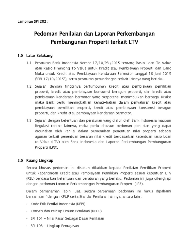 Pedoman Penilaian Properti LTV | PDF | Hukum