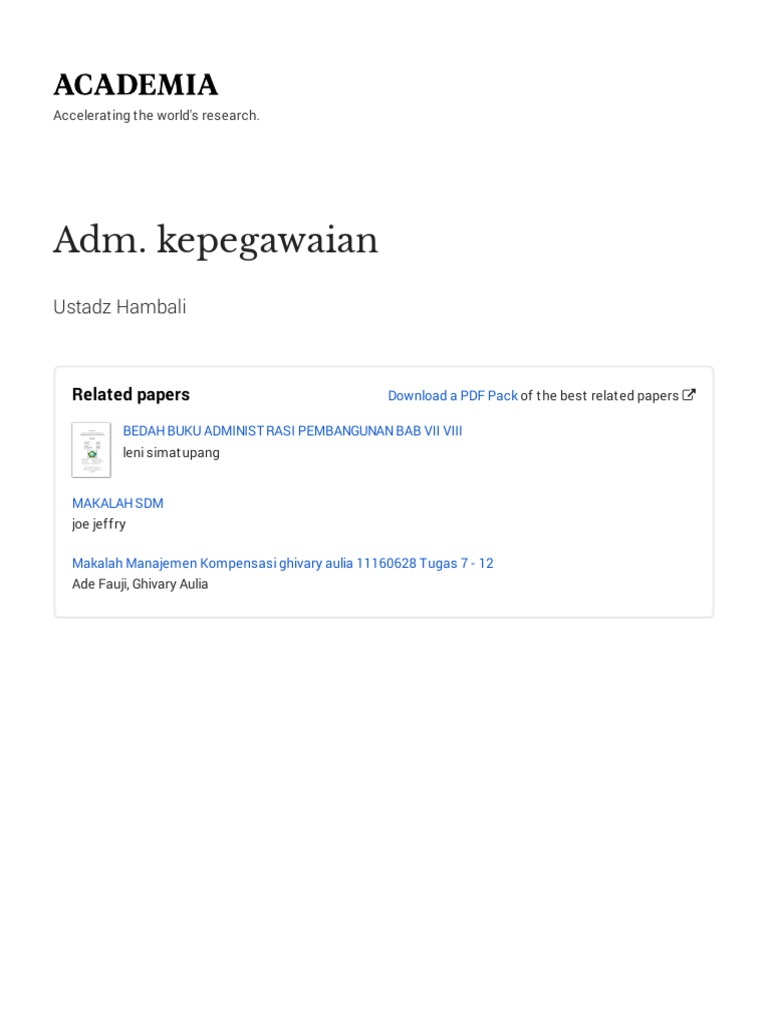 Adm. Kepegawaian With Cover Page v2 | PDF