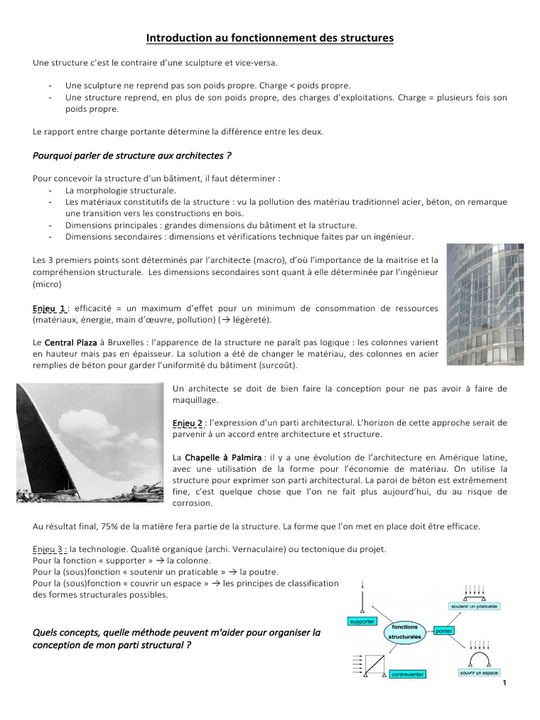 Conception et fonctions des structures architecturales | PDF | Flexion ...