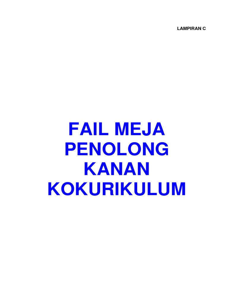 Fail Meja PK Kokurikulum | PDF