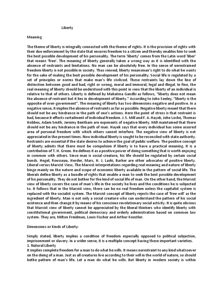Liberty | Download Free PDF | Liberty | Karl Marx