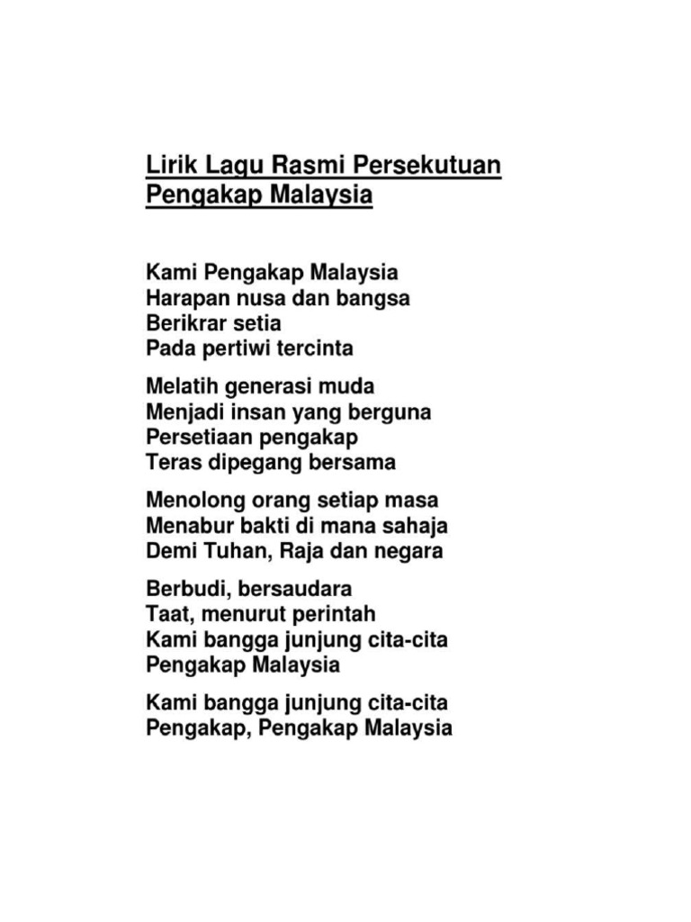 Lirik Lagu Pengakap Kanak-Kanak | PDF