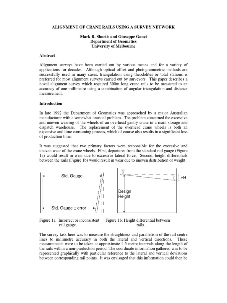 Crane Rail Alignment | PDF | Surveying | Measurement
