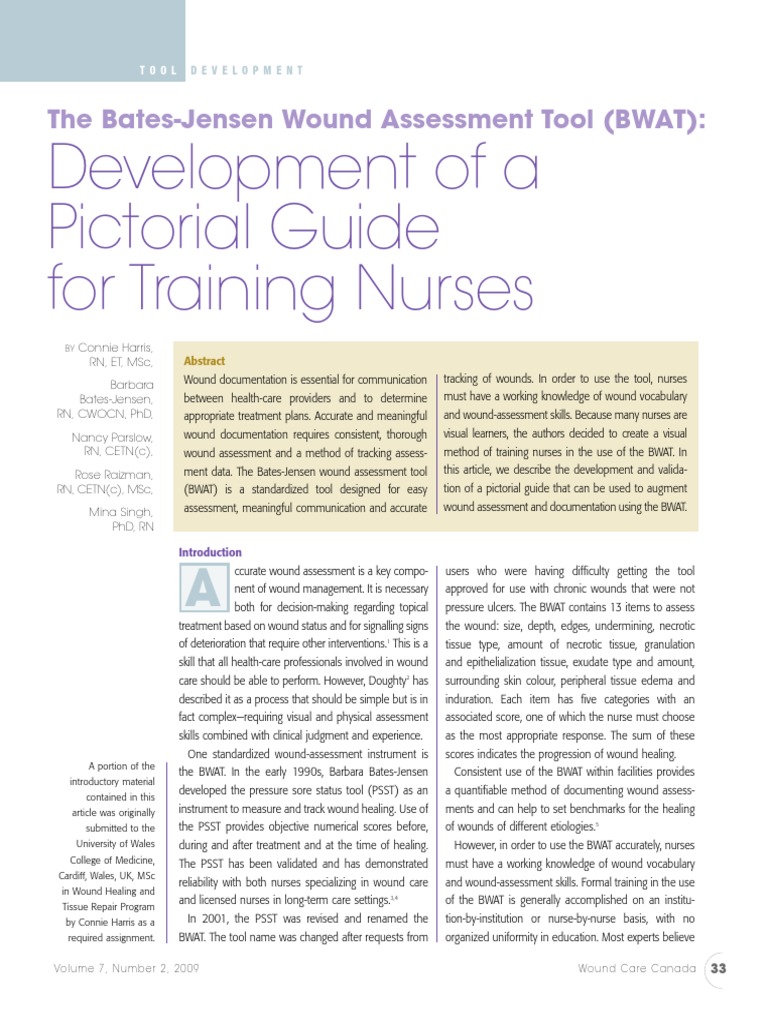 Development of A Pictorial Guide For Training Nurses: The Bates-Jensen ...
