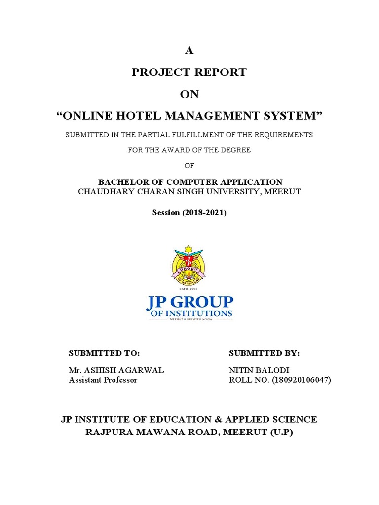 Project Report On Hotel Reservation | PDF | Feasibility Study | Point ...