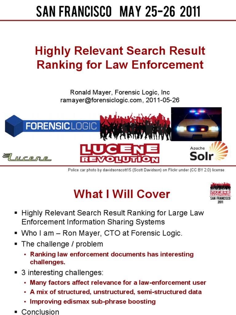 Highly Relevant Search Result Ranking For Large Law Enforcement ...