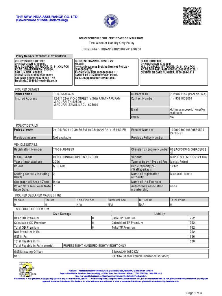 The New India Assurance Co. Ltd. (Government of India Undertaking ...