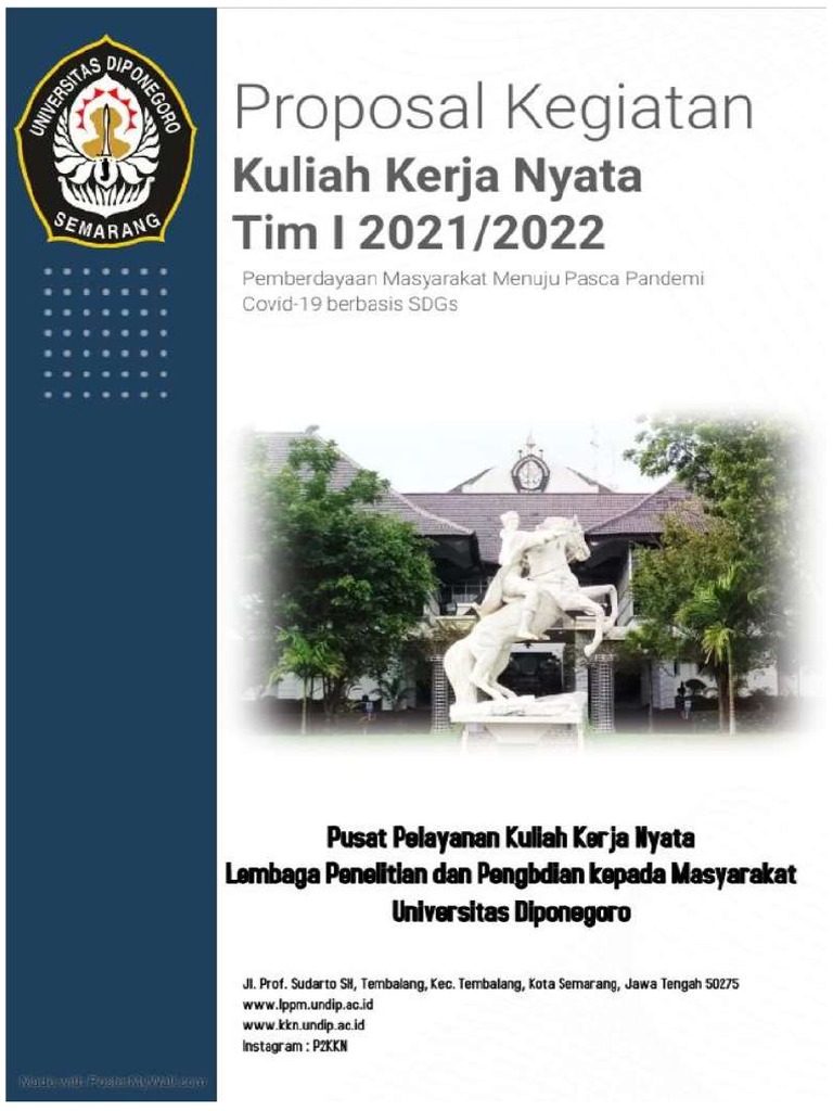 Proposal Pelaksanaan KKN Tim 1 2021-2022, Kelompok | PDF