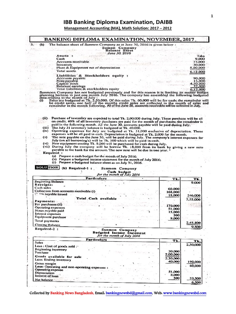 Management Accounting Math Solition 2017-2012 | PDF | Accounting