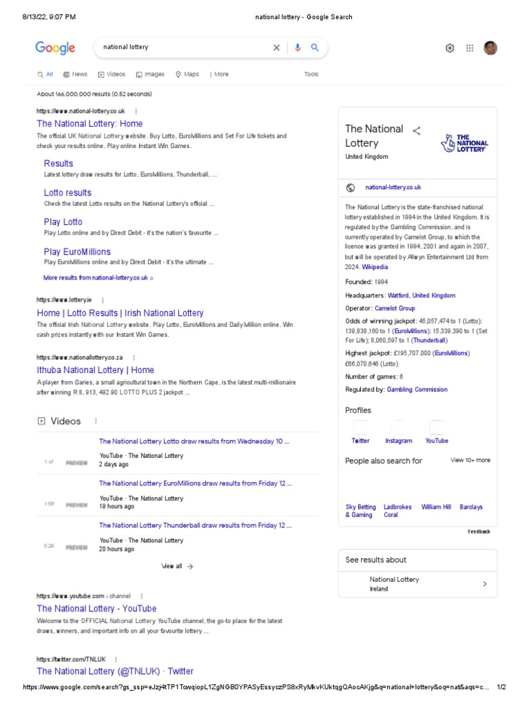 The National Lottery: Home | PDF | Gambling | Gambling Games