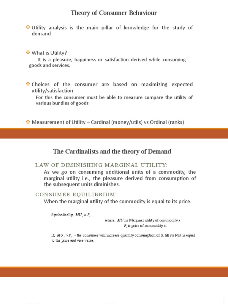 Utility Economics and Consumer Behavior | PDF | Utility | Marginal Utility