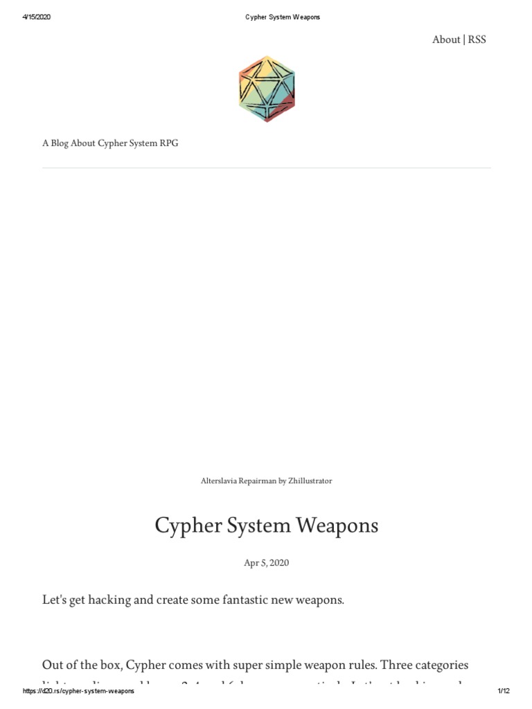 Cypher System Weapons | PDF