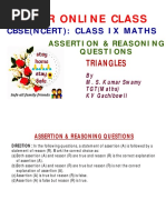 Maths X Assertion Reasoning Chapter 06 | PDF | Triangle | Ratio