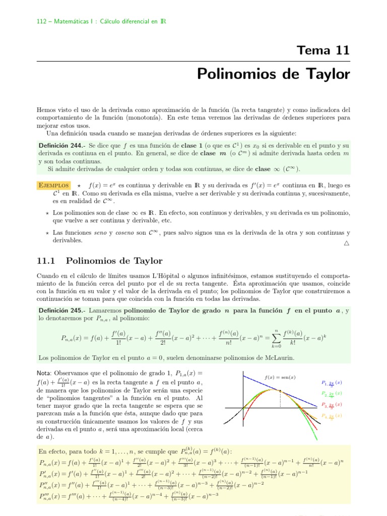 Polinomio de Taylor | PDF | Derivado | Función continua