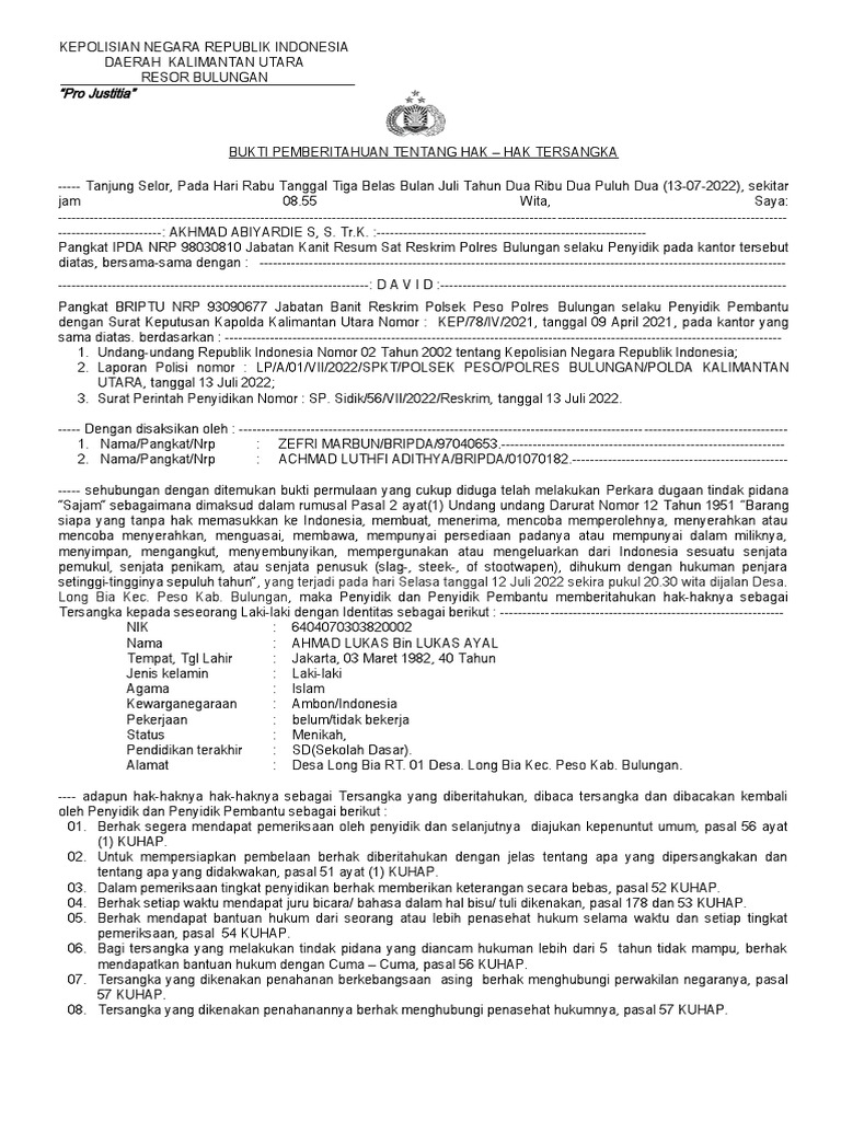 Hak Hak TSK Ahmad Lukas 2 | PDF