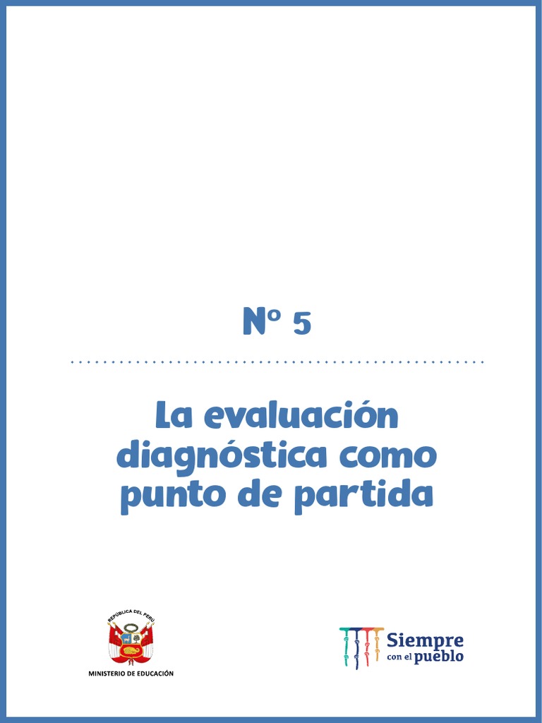 Cartilla N5 La Evaluación Diagnóstica Pdf Evaluación Aprendizaje