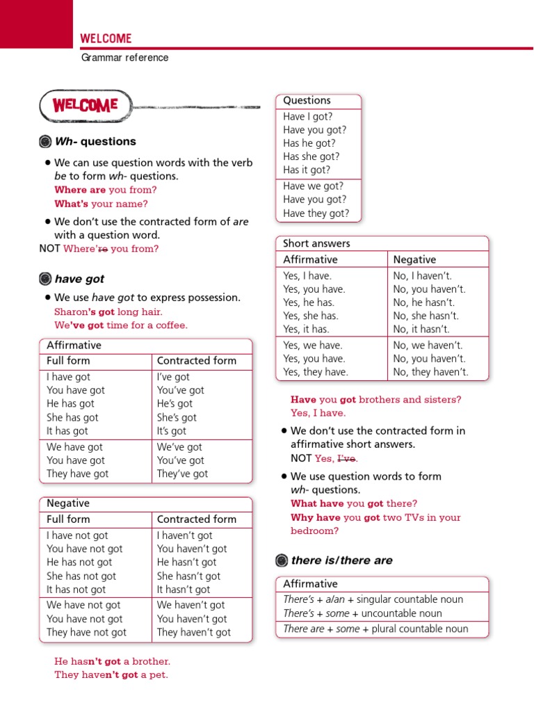 LF 080501 0 Welcome S Grammar | PDF | Noun | Adverb