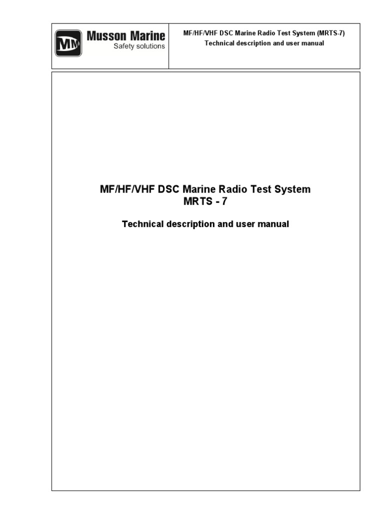 MF/HF/VHF DSC Marine Radio Test System Guide | PDF | High Frequency ...