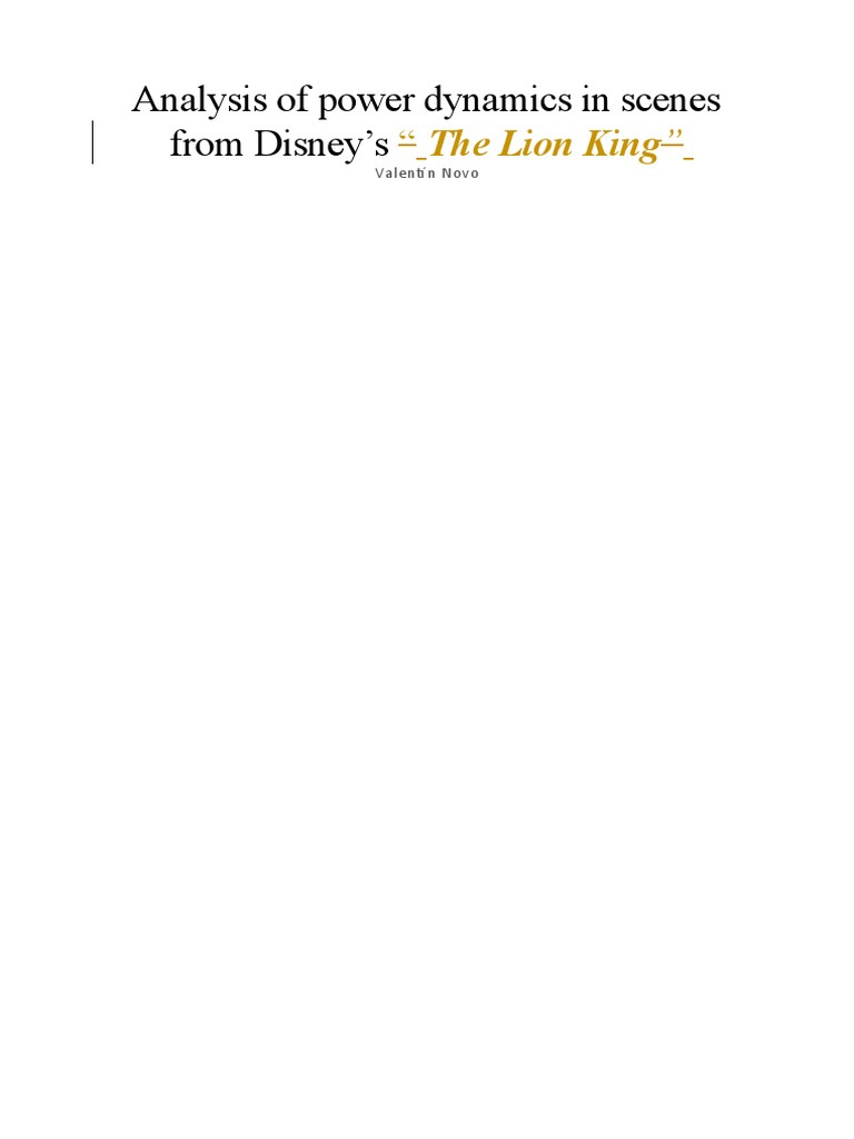 Power Dynamics in The Lion King | PDF | Question | Grammar