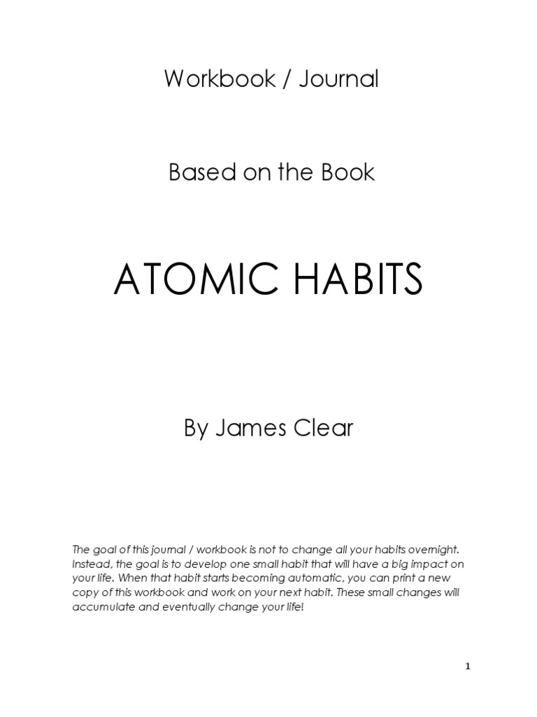 Atomic Habits: Workbook / Journal Based On The Book | PDF | Habits ...