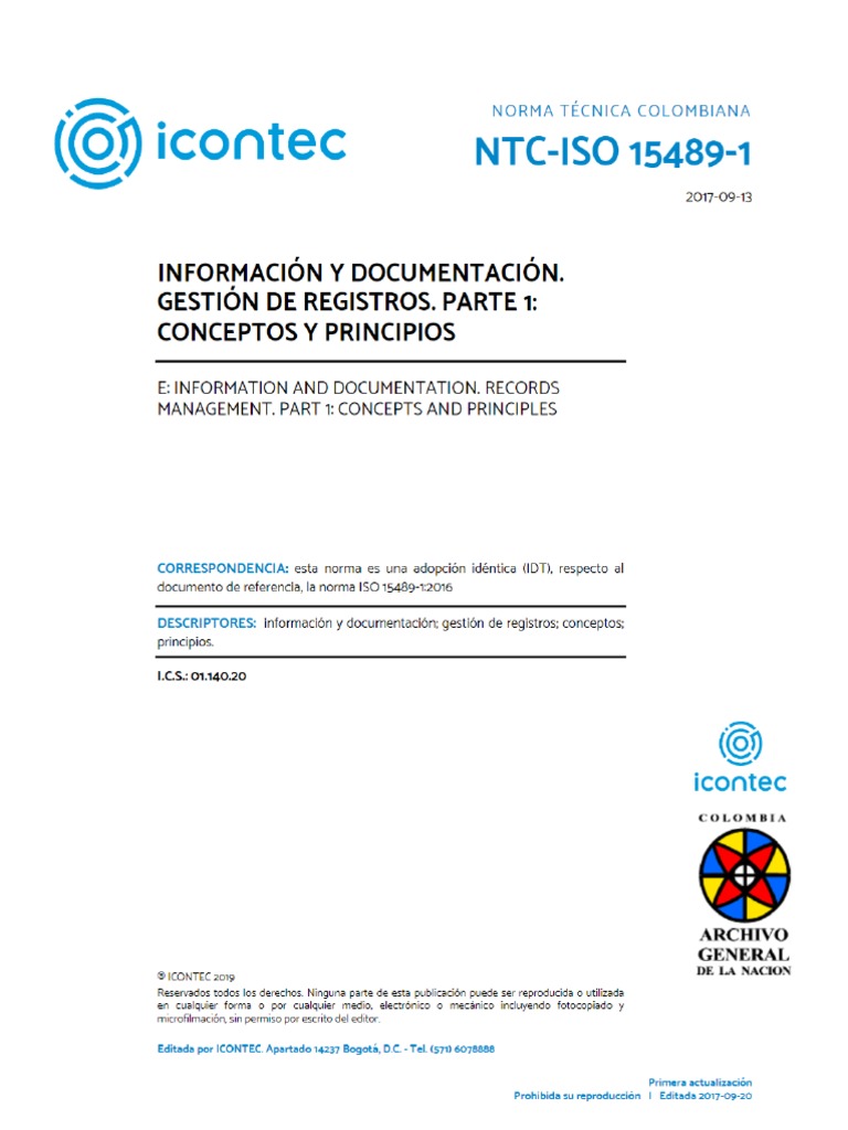 Ntc-Iso 15489-1 | PDF